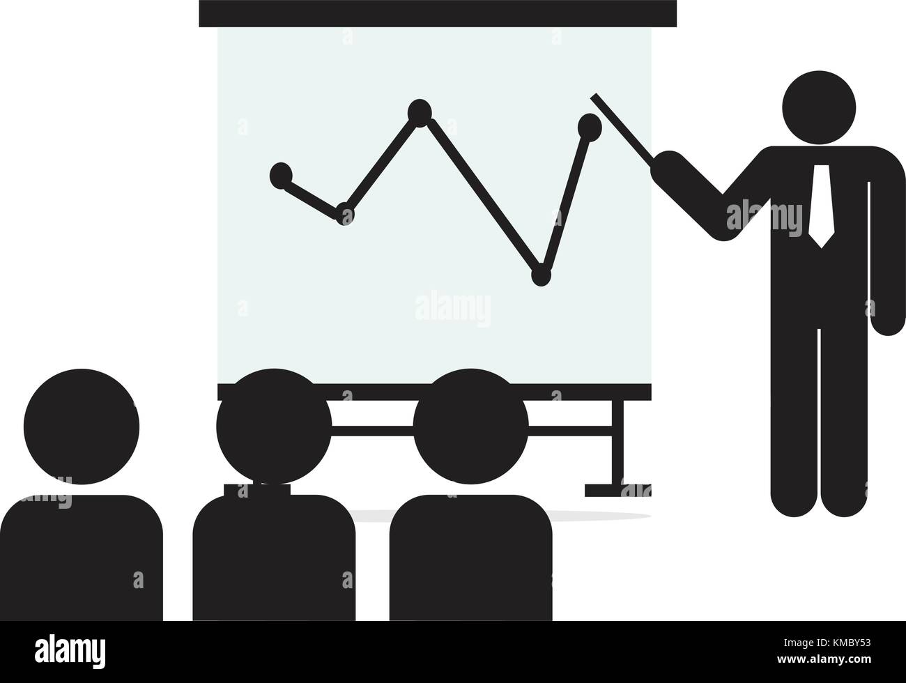 Man and group meeting with board isolated vector symbol Stock Vector ...