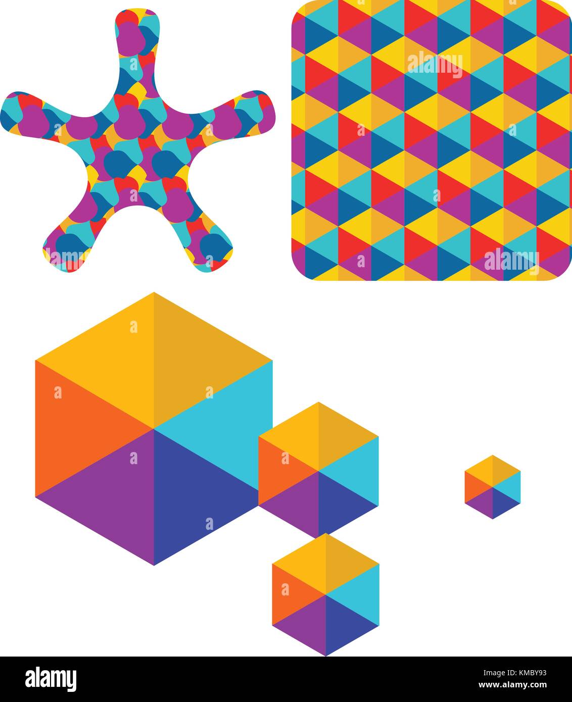 Set of abstract color box logo vector Stock Vector Image & Art - Alamy