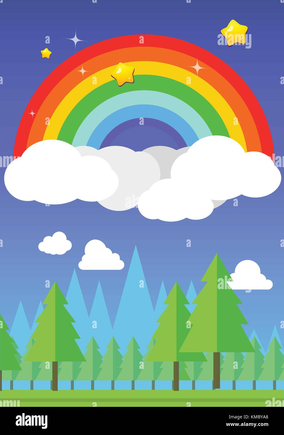 Rainbow sky Stock Vector Images - Alamy