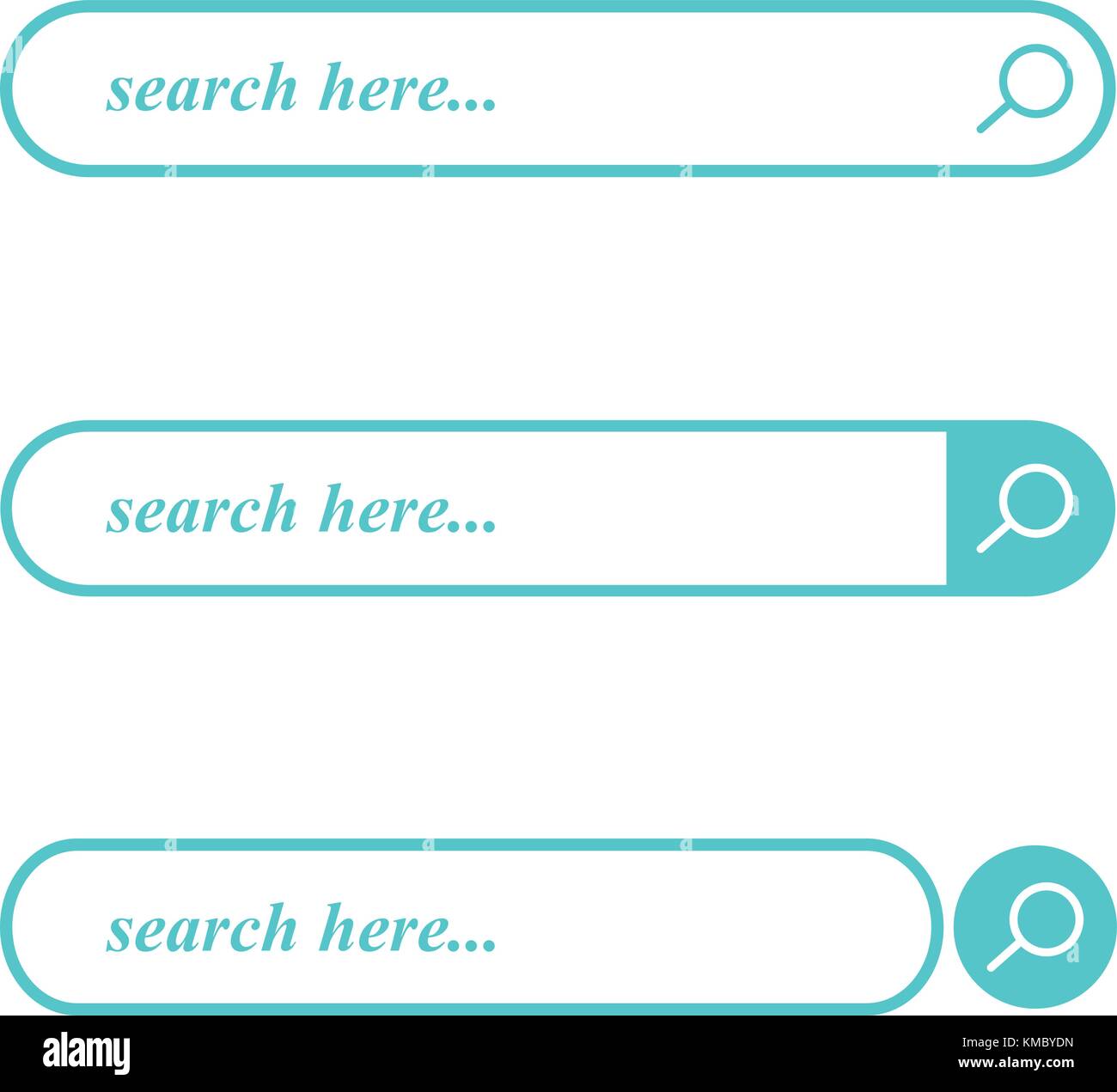 Search blue bar vector element design, set of search boxes ui template.Search icons simple ...
