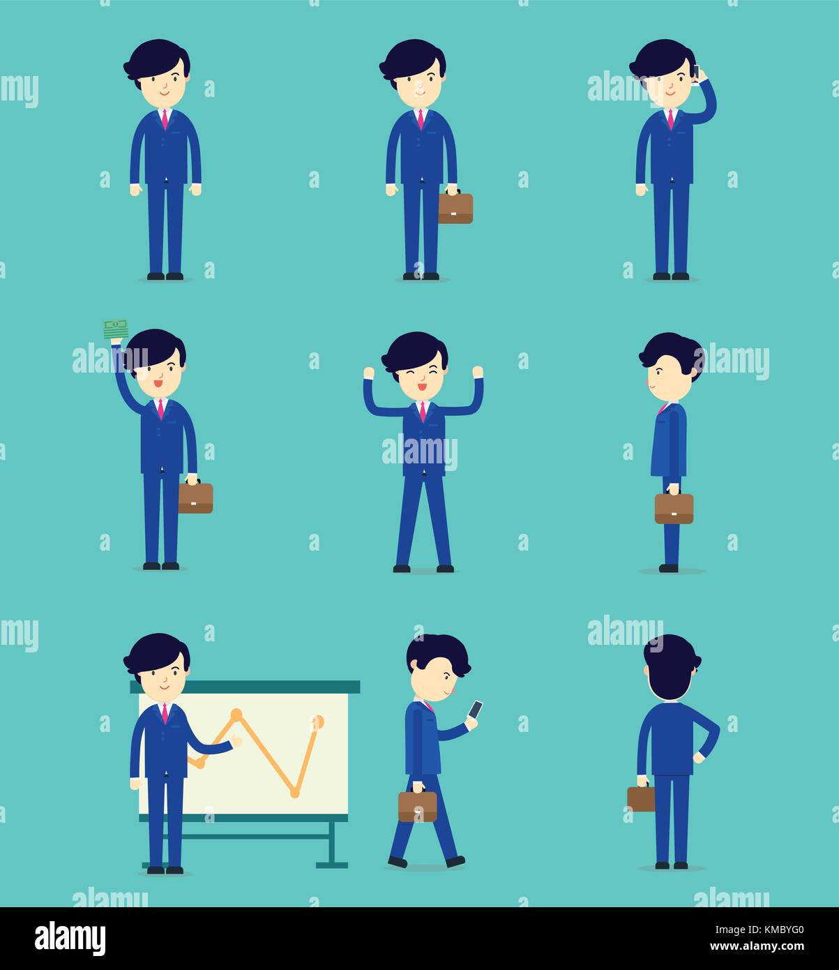 Man employee in blue Stock Vector Images - Alamy