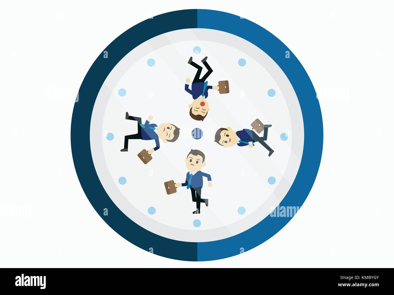 Busy businessman running on the clock.Young businessman running ...