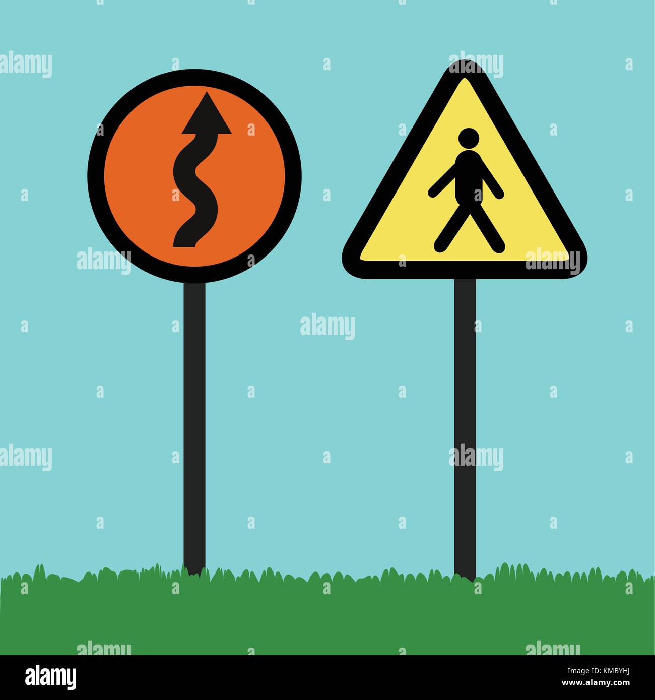 Traffic signs in street Stock Vector Images - Alamy
