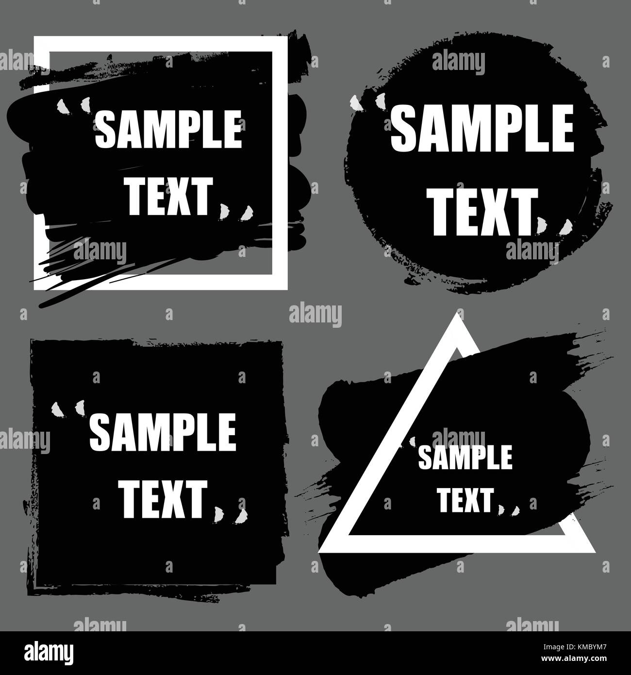Vector Text Boxes Collection. Hand Drawn Frames Stock Vector Image ...