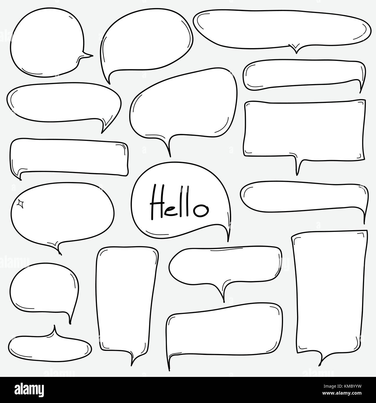 Hand Drawn Bubbles Set. Vector Illustration Stock Vector Image & Art ...