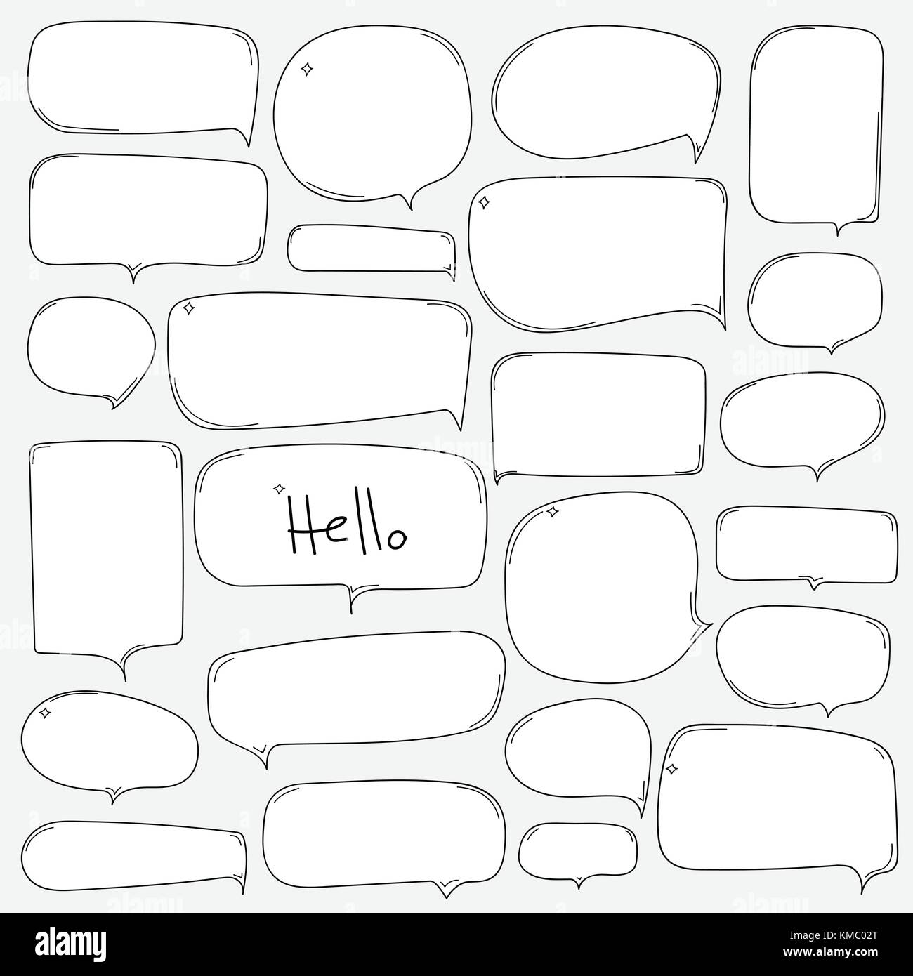 Hand Drawn Bubbles Set. Vector Illustration Stock Vector Image & Art ...