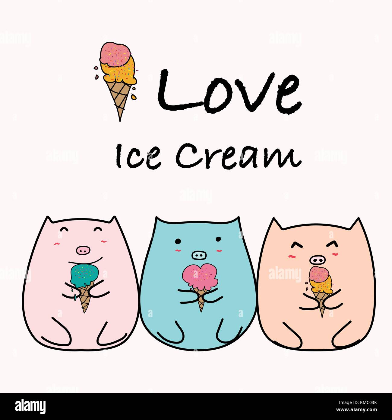 Ice cream child funny Stock Vector Images - Alamy