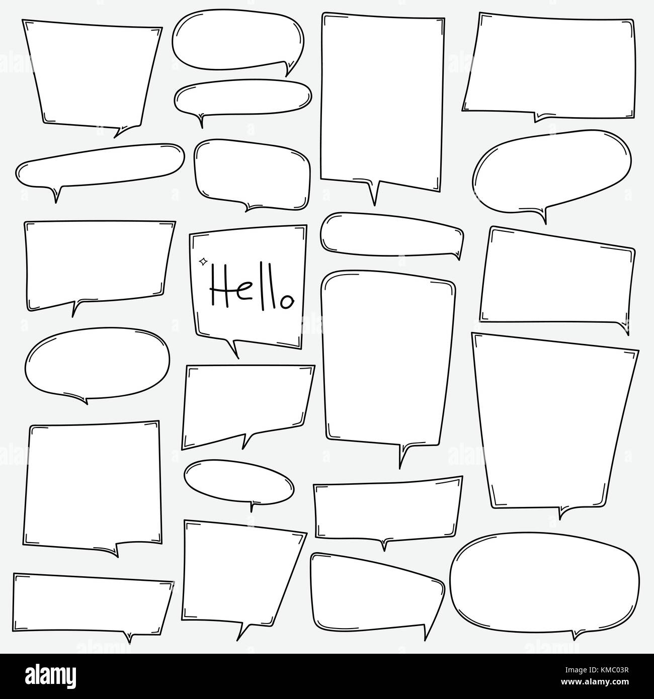 Hand Drawn Bubbles Set. Vector Illustration Stock Vector Image & Art ...