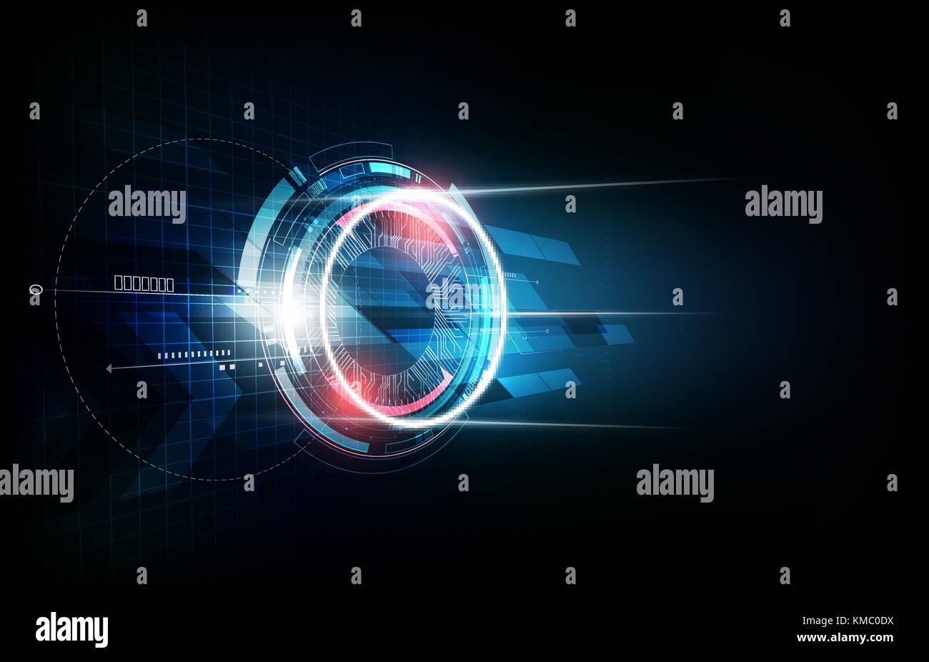 Abstract futuristic electronic circuit technology background, vector ...