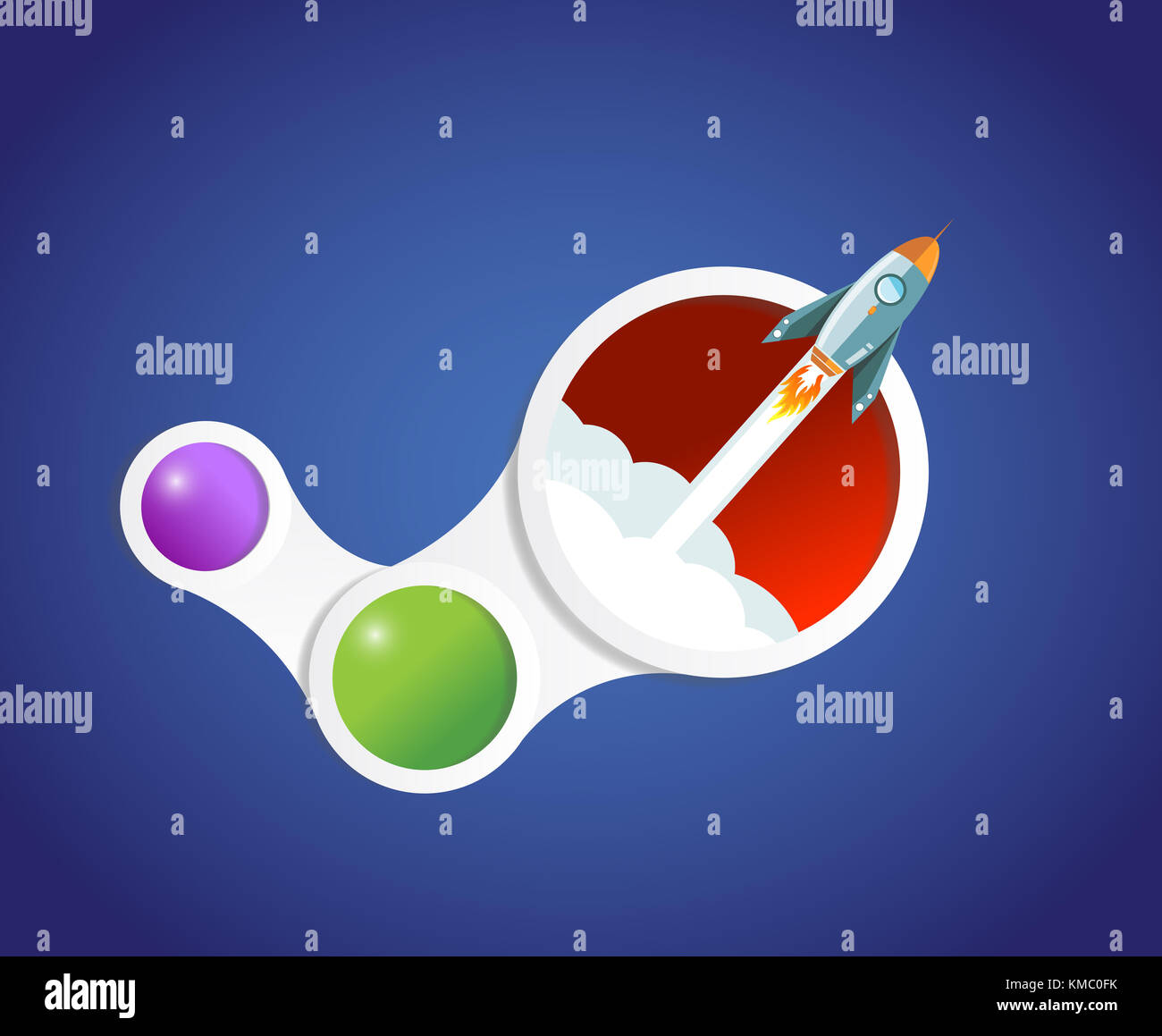 step by step up concept illustration design over a blue background ...