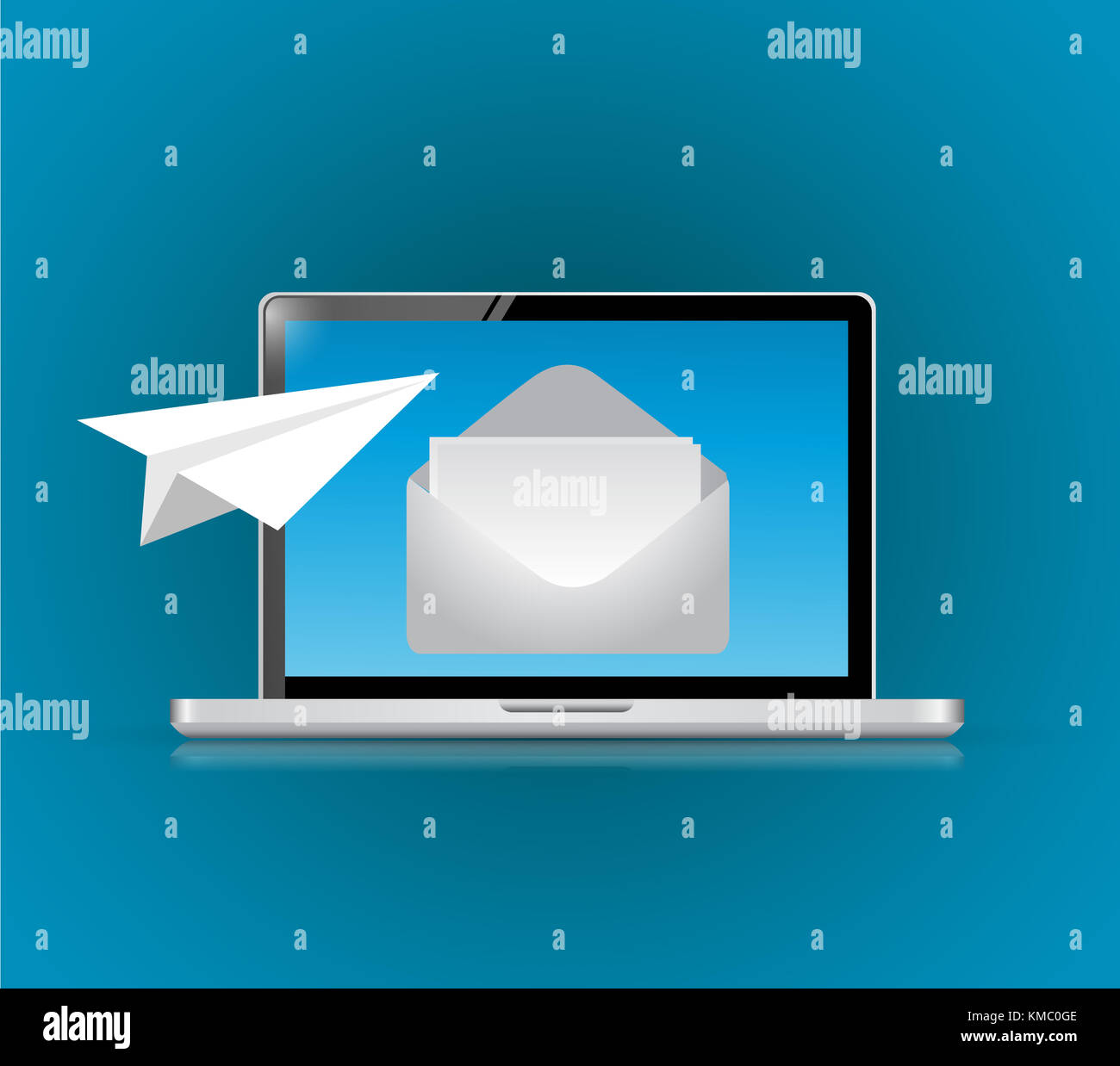 contact us air paper mail plane concept illustration design over a blue ...