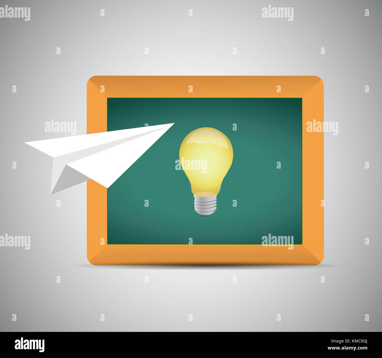 flying ideas concept illustration design graphic over a grey background ...