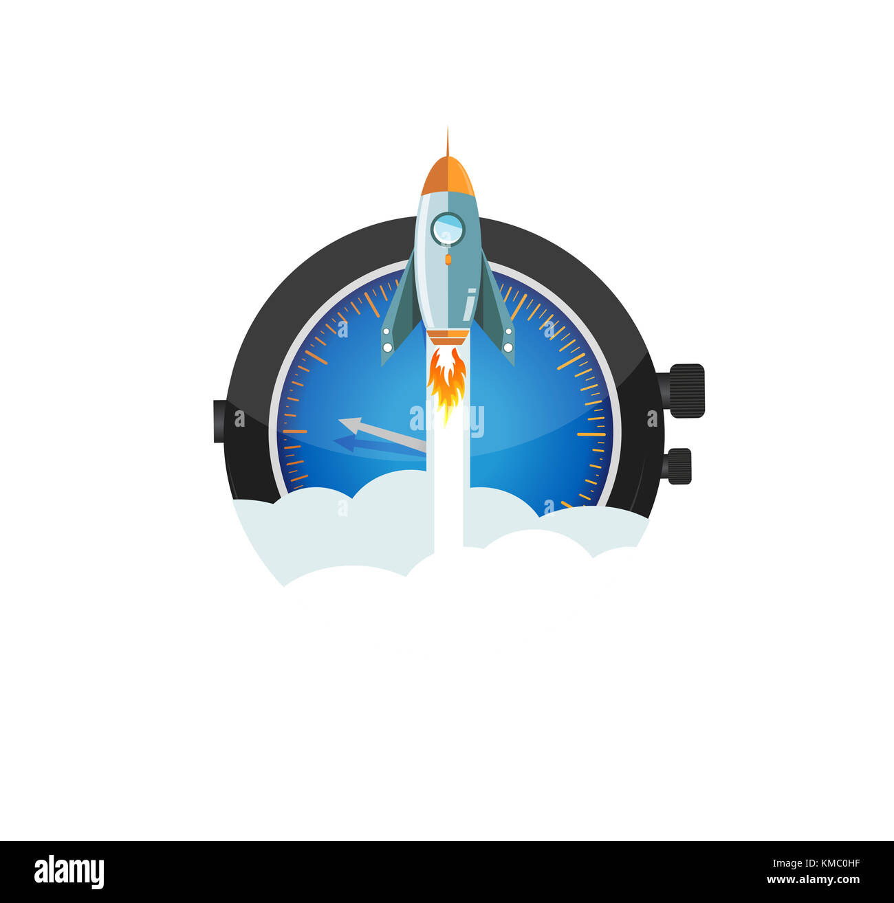 time is flying by. Concept illustration design over a white background ...