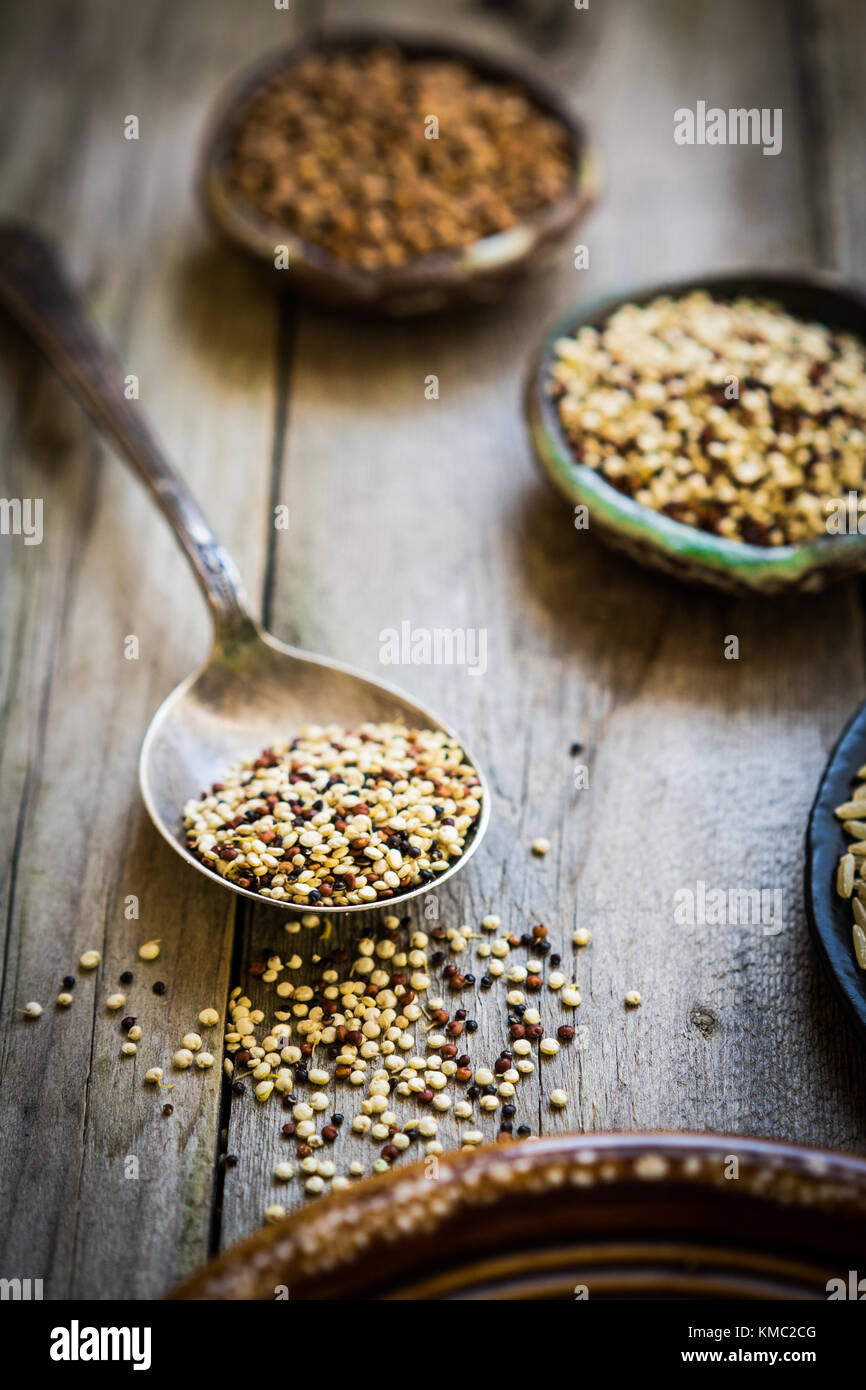 Sprouted red and white quinoa Stock Photo - Alamy