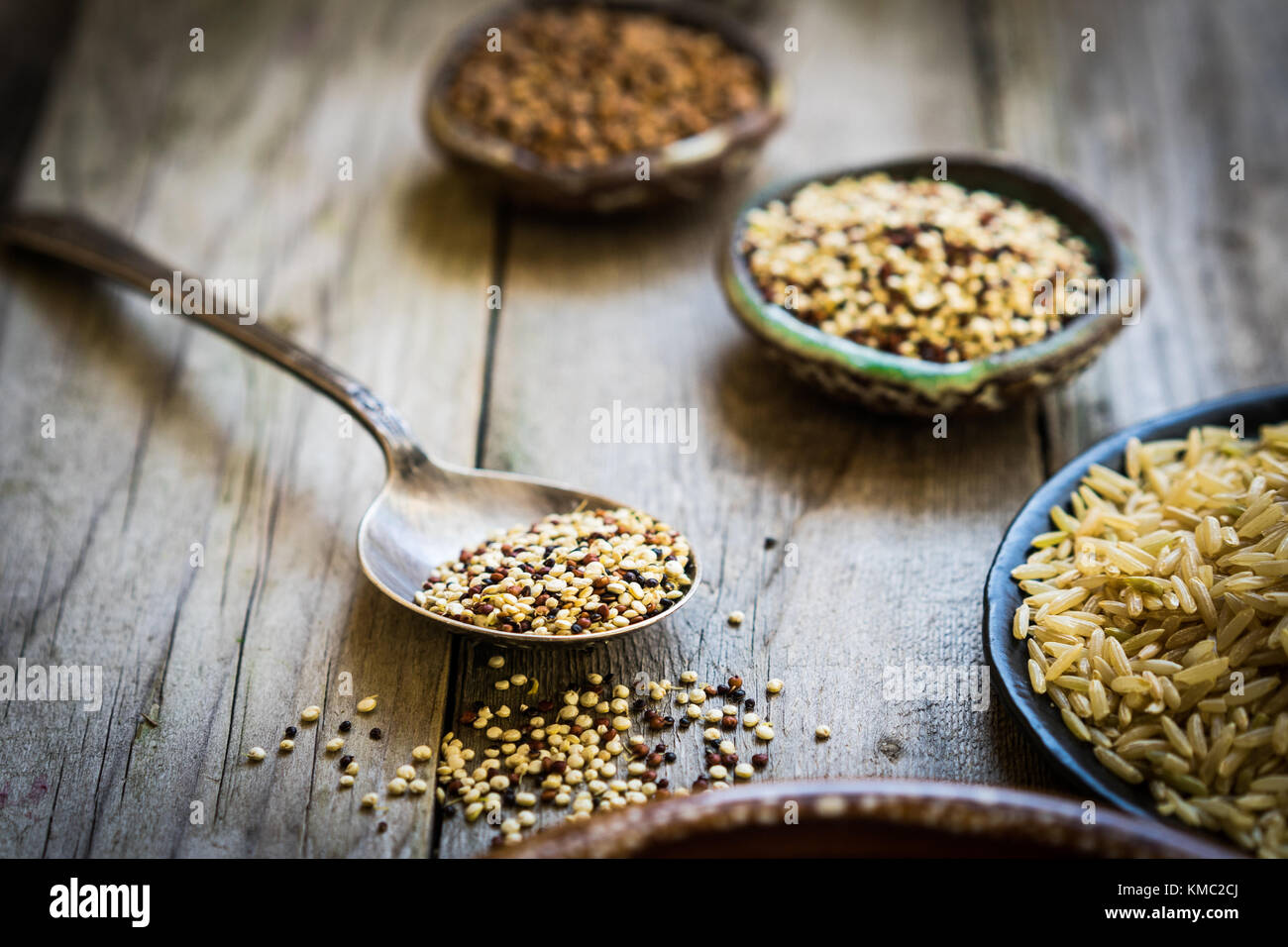 Sprouted red and white quinoa Stock Photo - Alamy