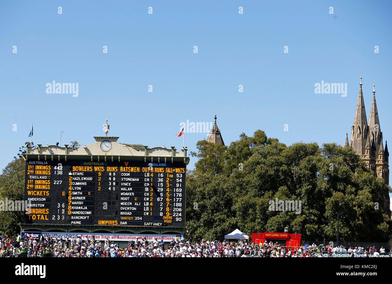 General view of scoreboard during day five of the Ashes Test match at ...