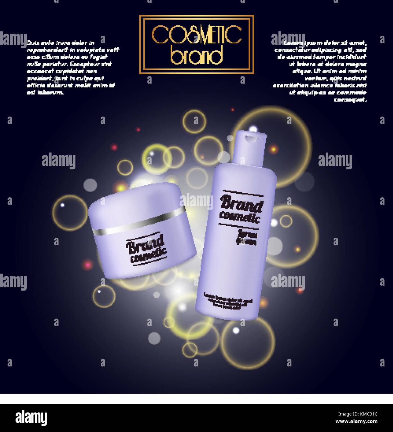 3D realistic cosmetic bottle ads template. Cosmetic brand advertising ...