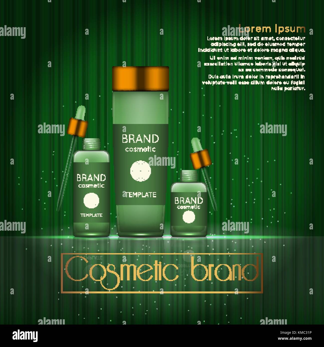 3D realistic cosmetic bottle ads template. Cosmetic brand advertising ...