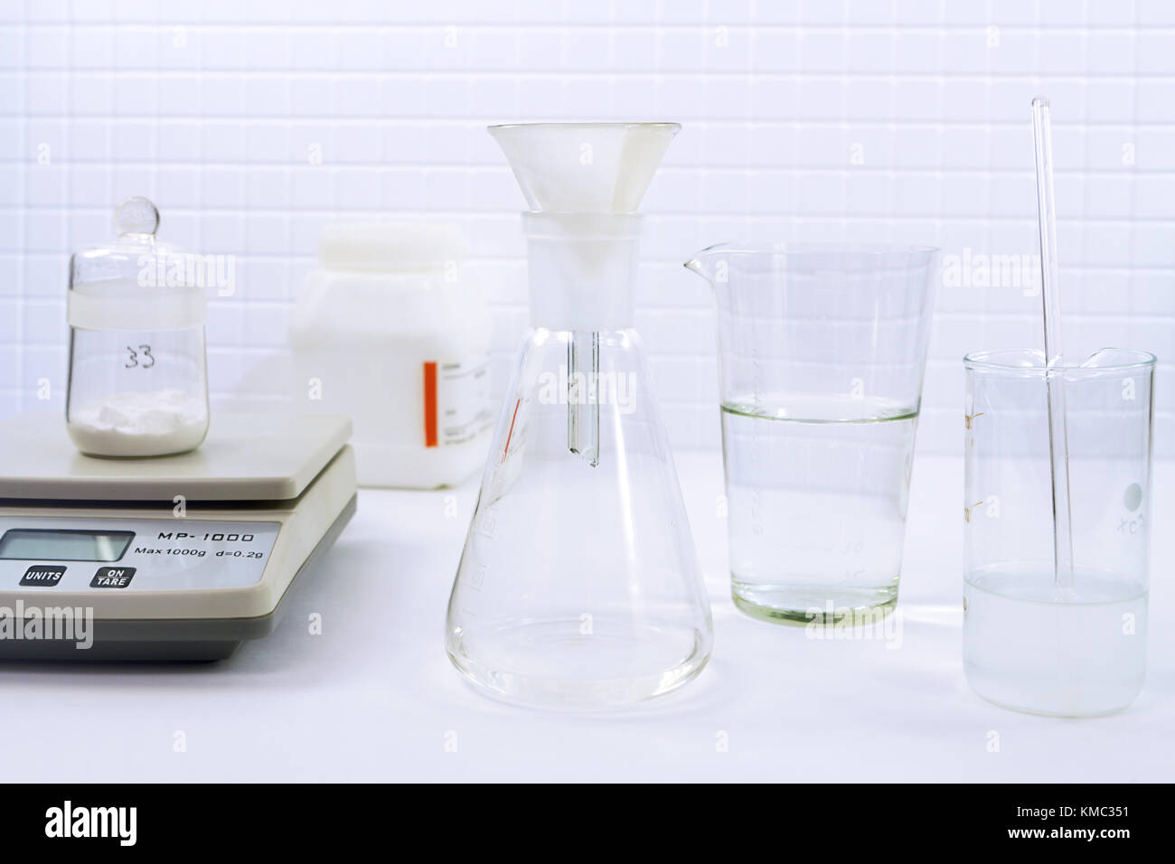 Filtration of a suspension in the chemical laboratory Stock Photo - Alamy