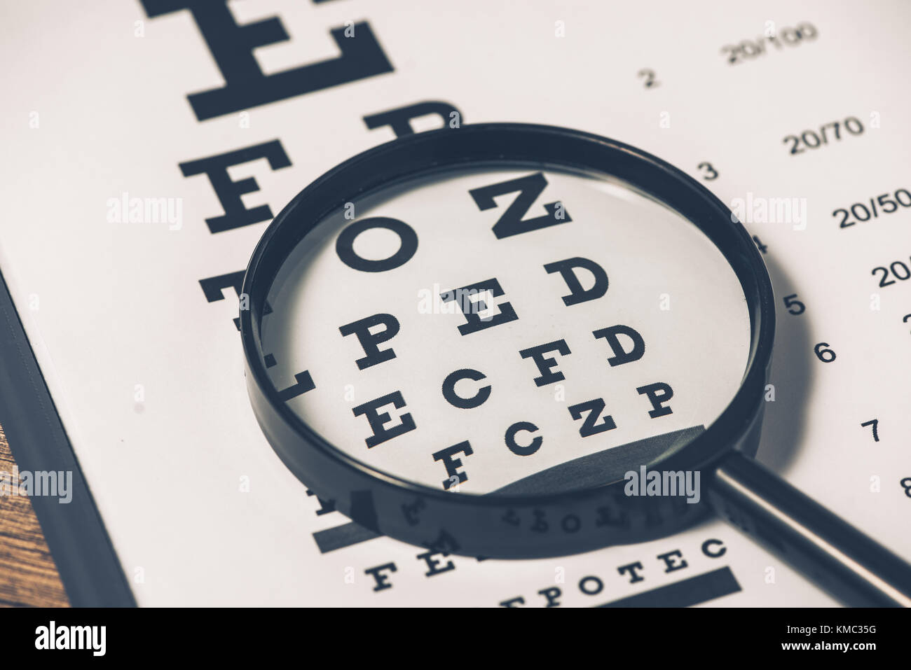 Healthy eyes. Eye chart and medicine Stock Photo - Alamy