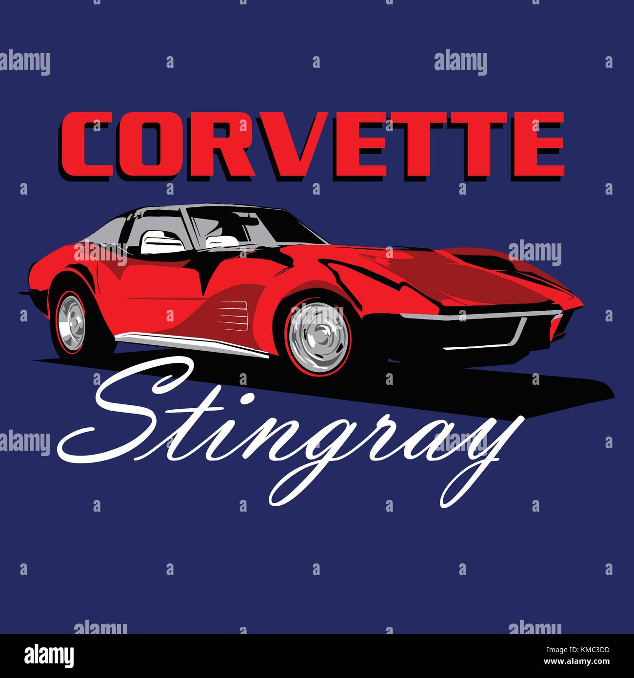 Red corvette Stock Vector Images - Alamy