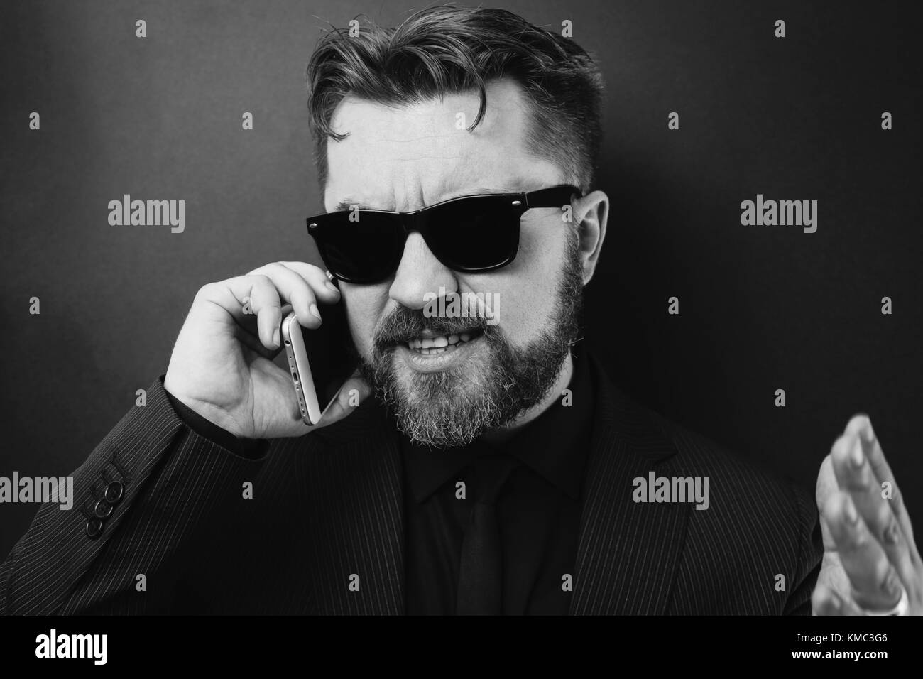 Phone thinking business man Black and White Stock Photos & Images - Alamy