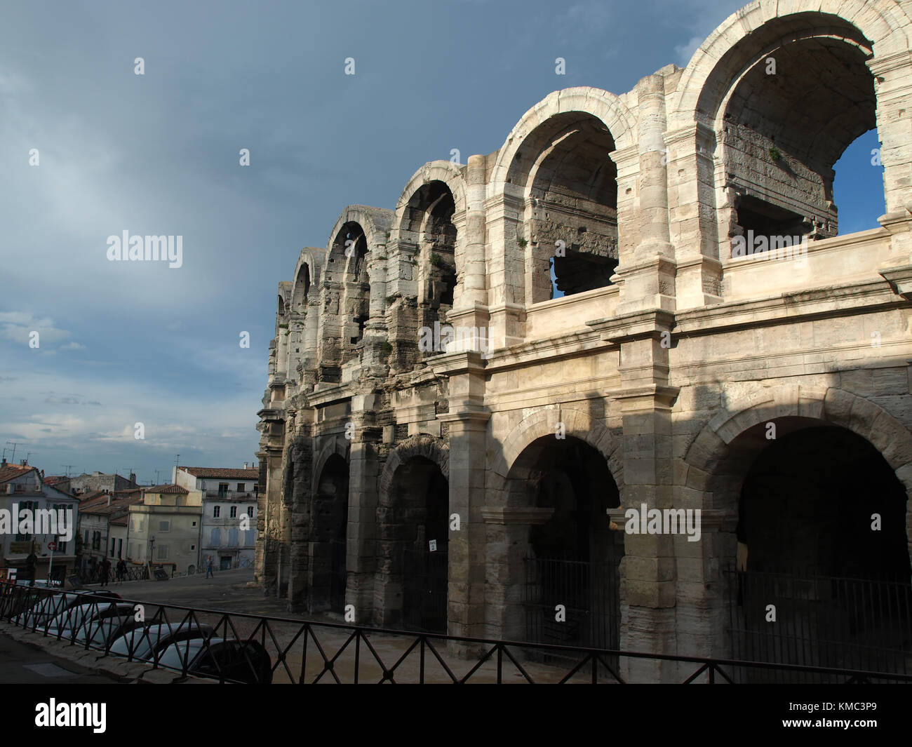 O The Roman Amphitheater in the old town of Arles in Provence in the ...