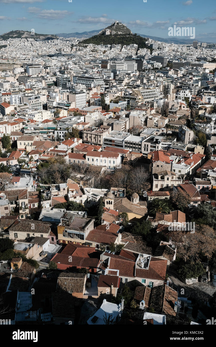 A view of Athens from atop the Acropolis of Athens Stock Photo - Alamy
