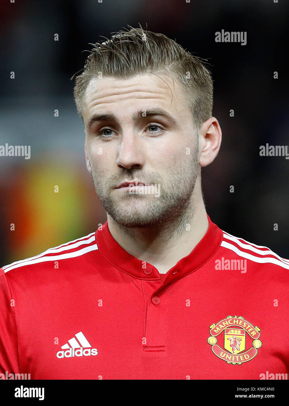 Manchester United's Luke Shaw before the UEFA Champions League match at ...
