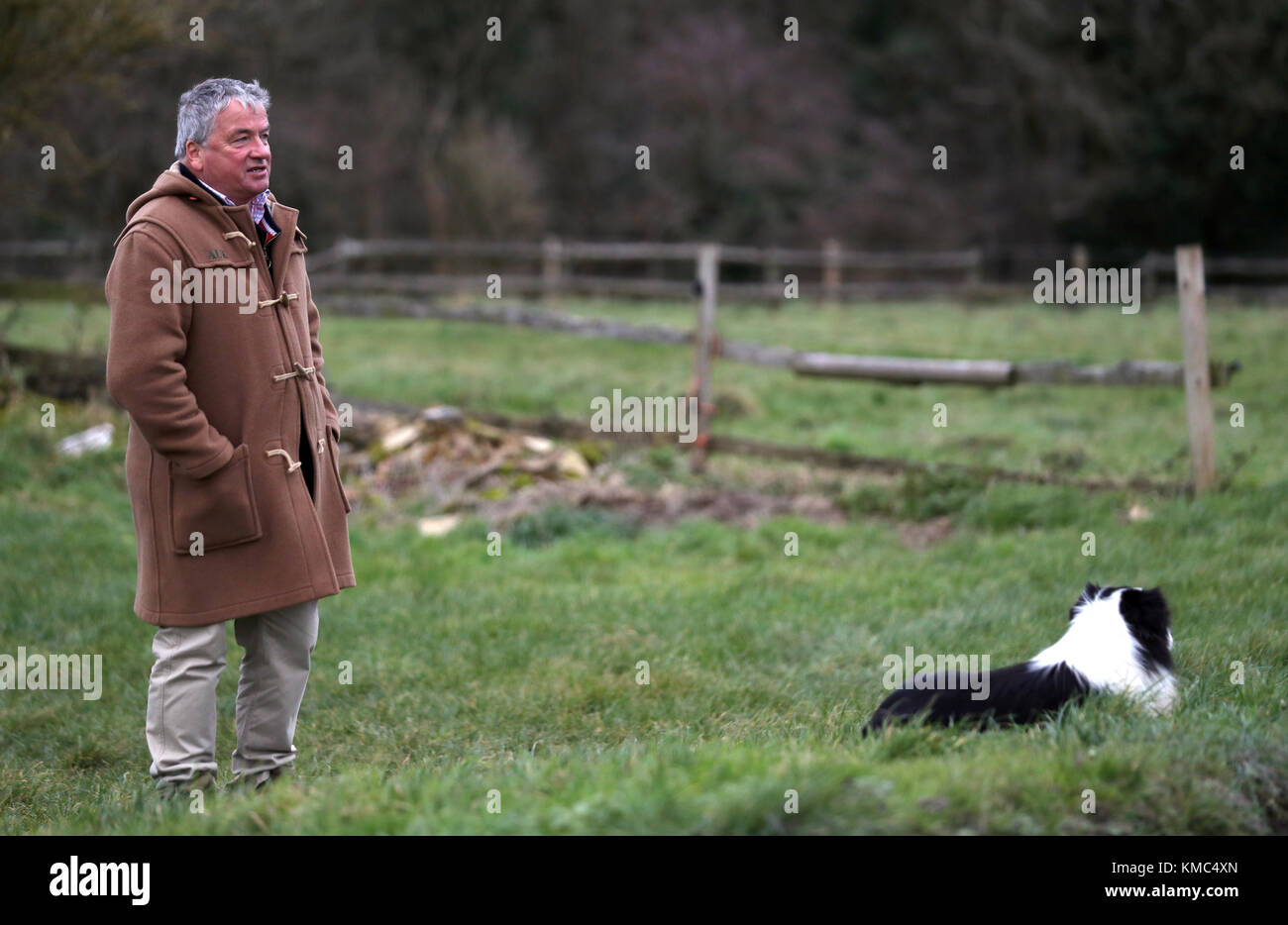 Trainer Nigel Twiston-Davies during the stable visit at Grange Hill ...