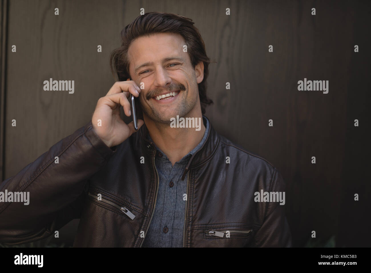 Handsome man talking camera hi-res stock photography and images - Alamy