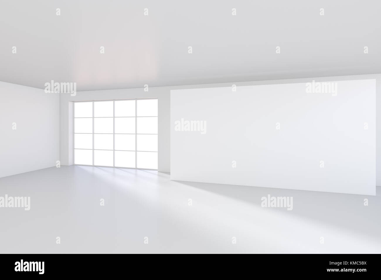 Large room with windows and falling light from the window to the floor ...