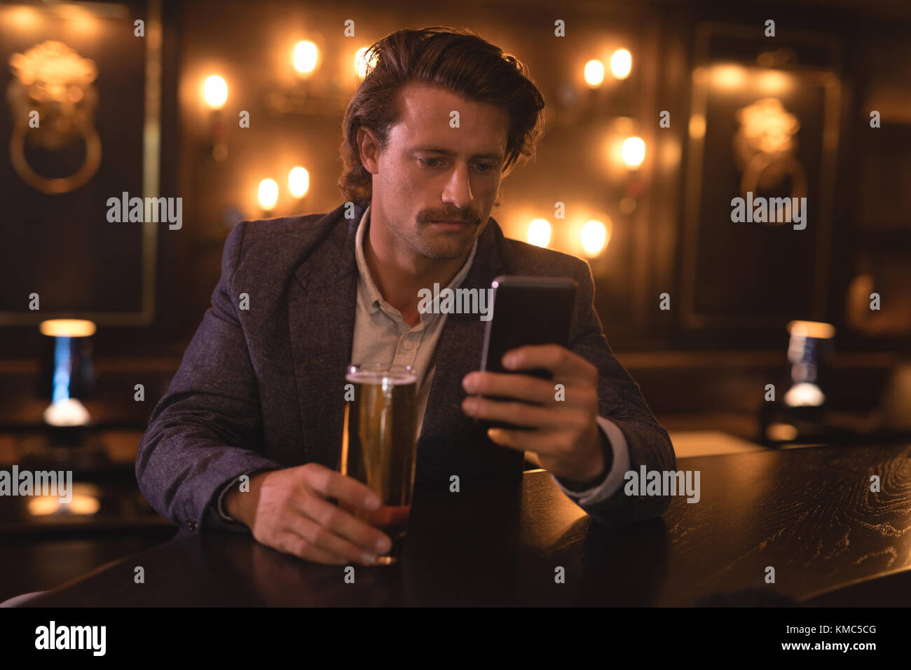 Smart phone and beer glass hi-res stock photography and images - Alamy