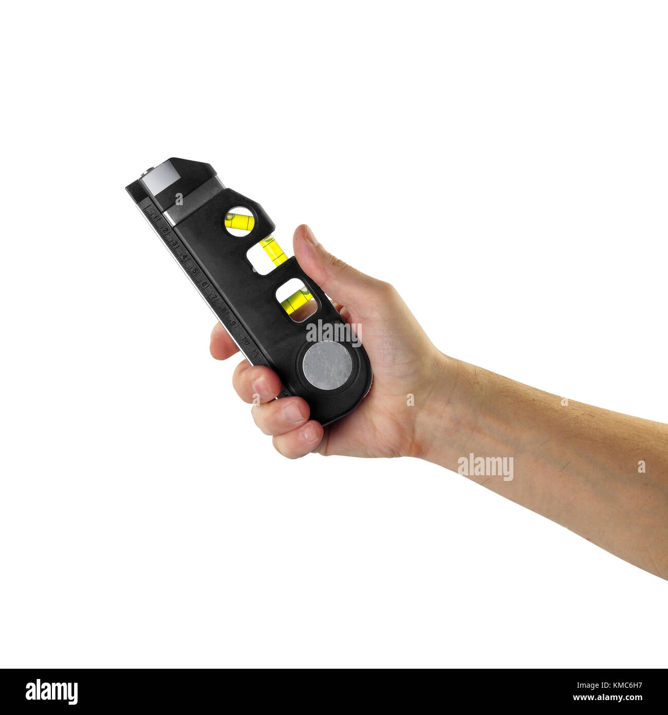 Objects tool hands action - Hand Spirit level worker hand isolated ...
