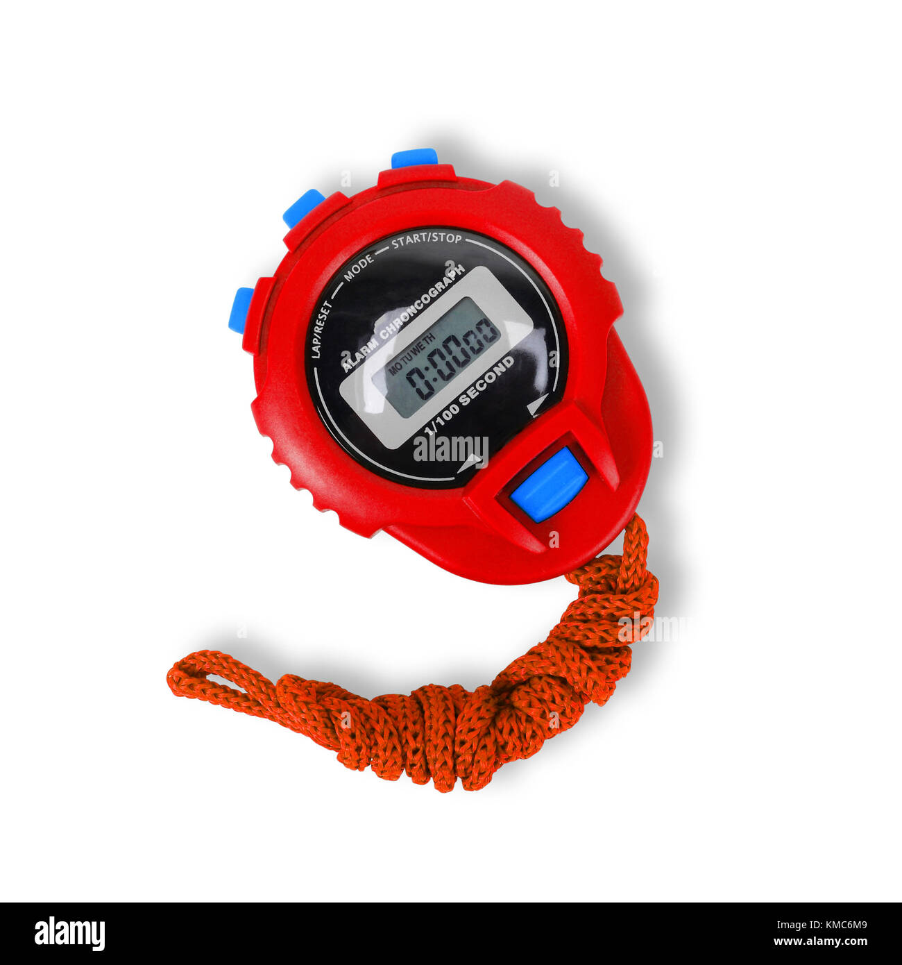 Sports equipment - Red Digital electronic Stopwatch on a white ...