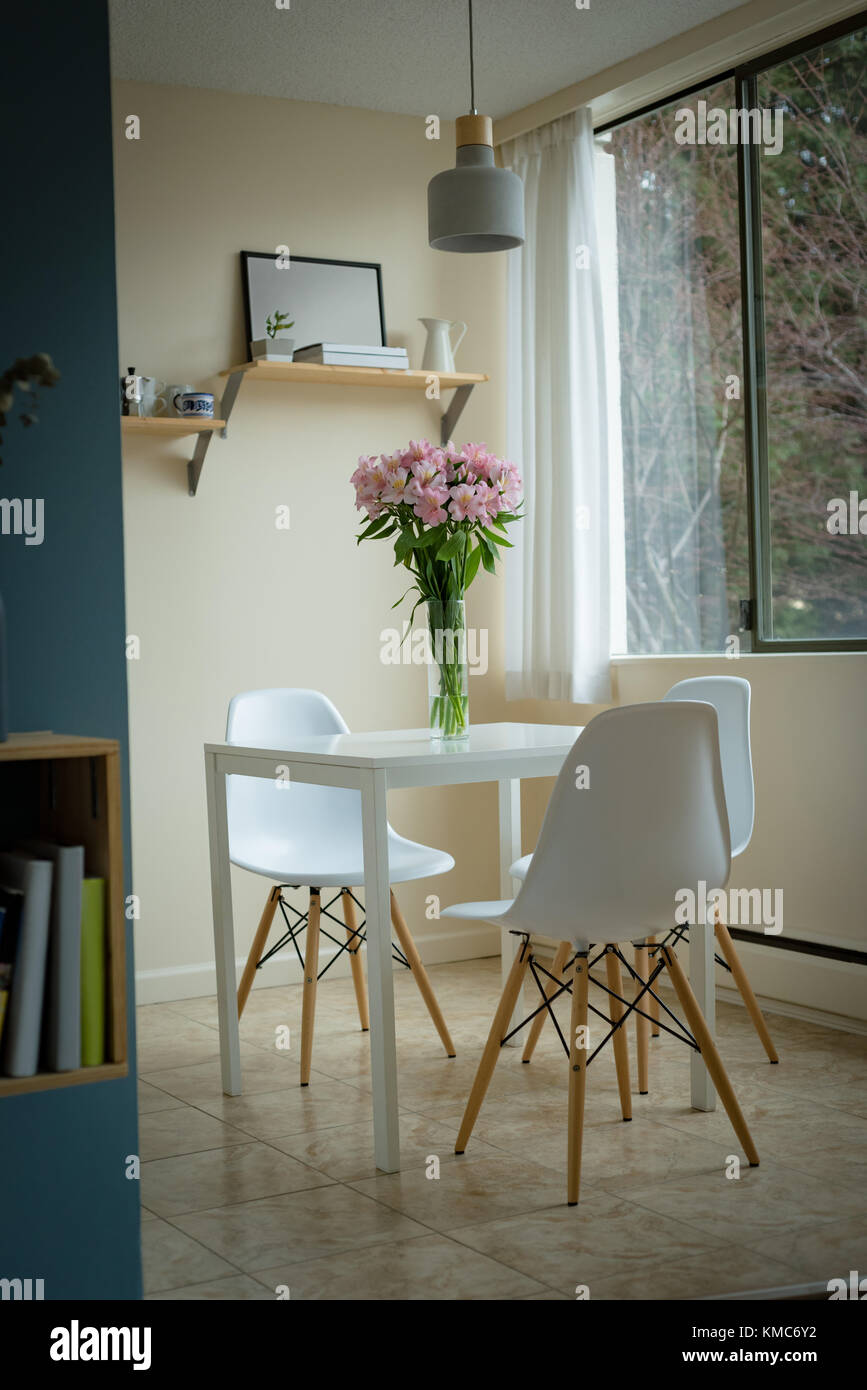 Table and chair in kitchen at home Stock Photo - Alamy