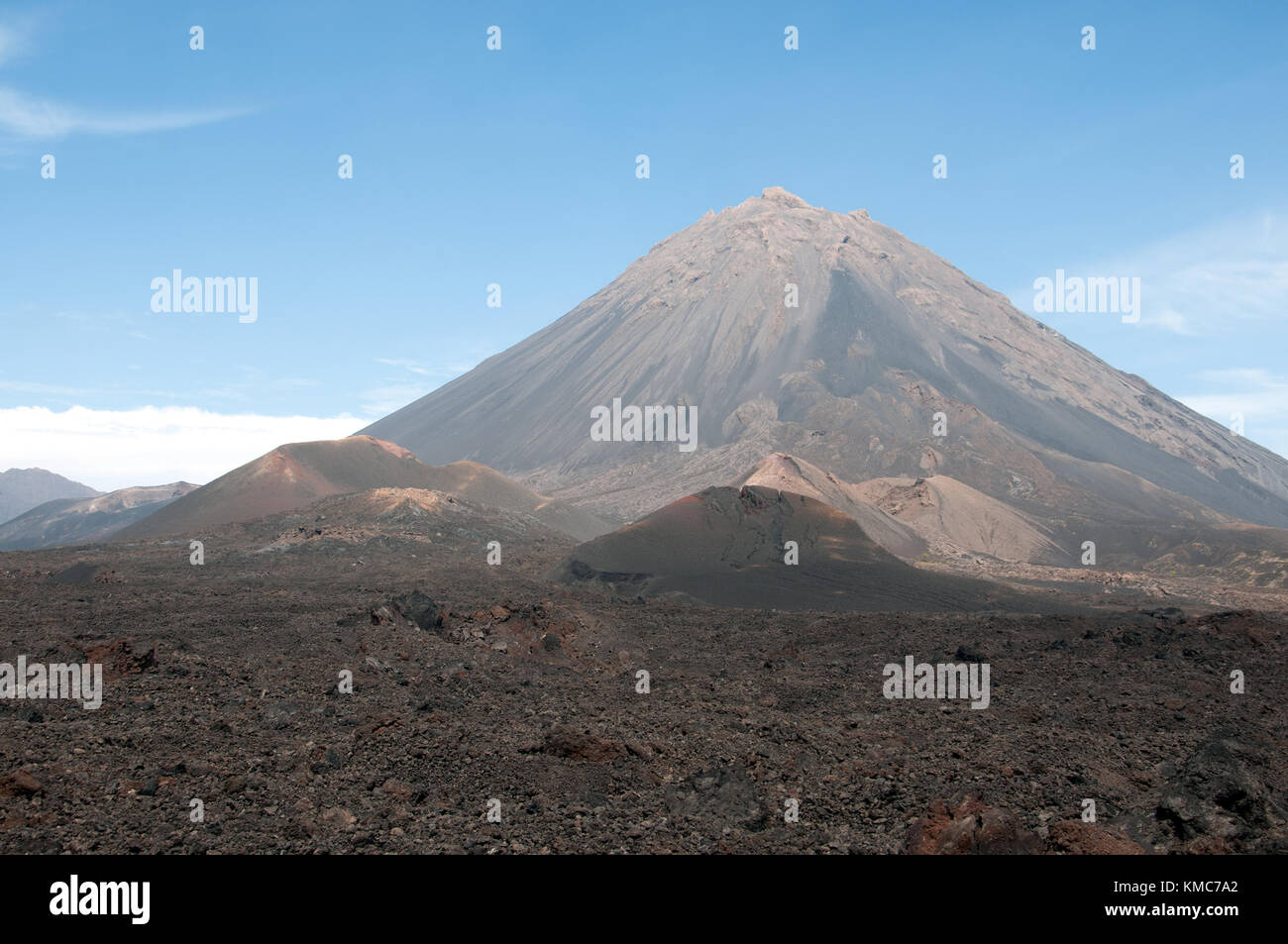 Pico do Fogo, the live volcano that is the highest point, at 2829 ...