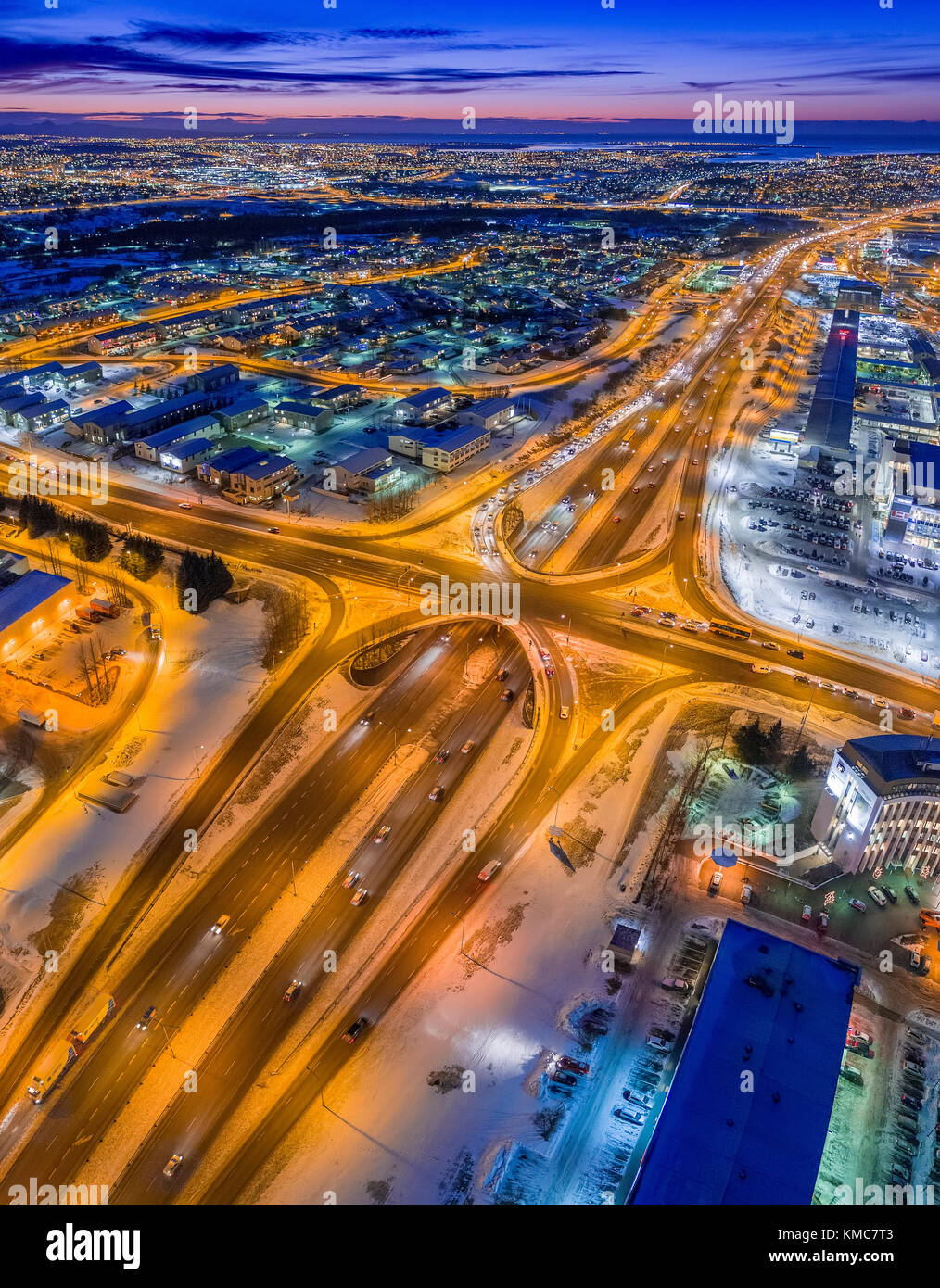 Top view of Reykjavik shot with a drone, Iceland Stock Photo - Alamy