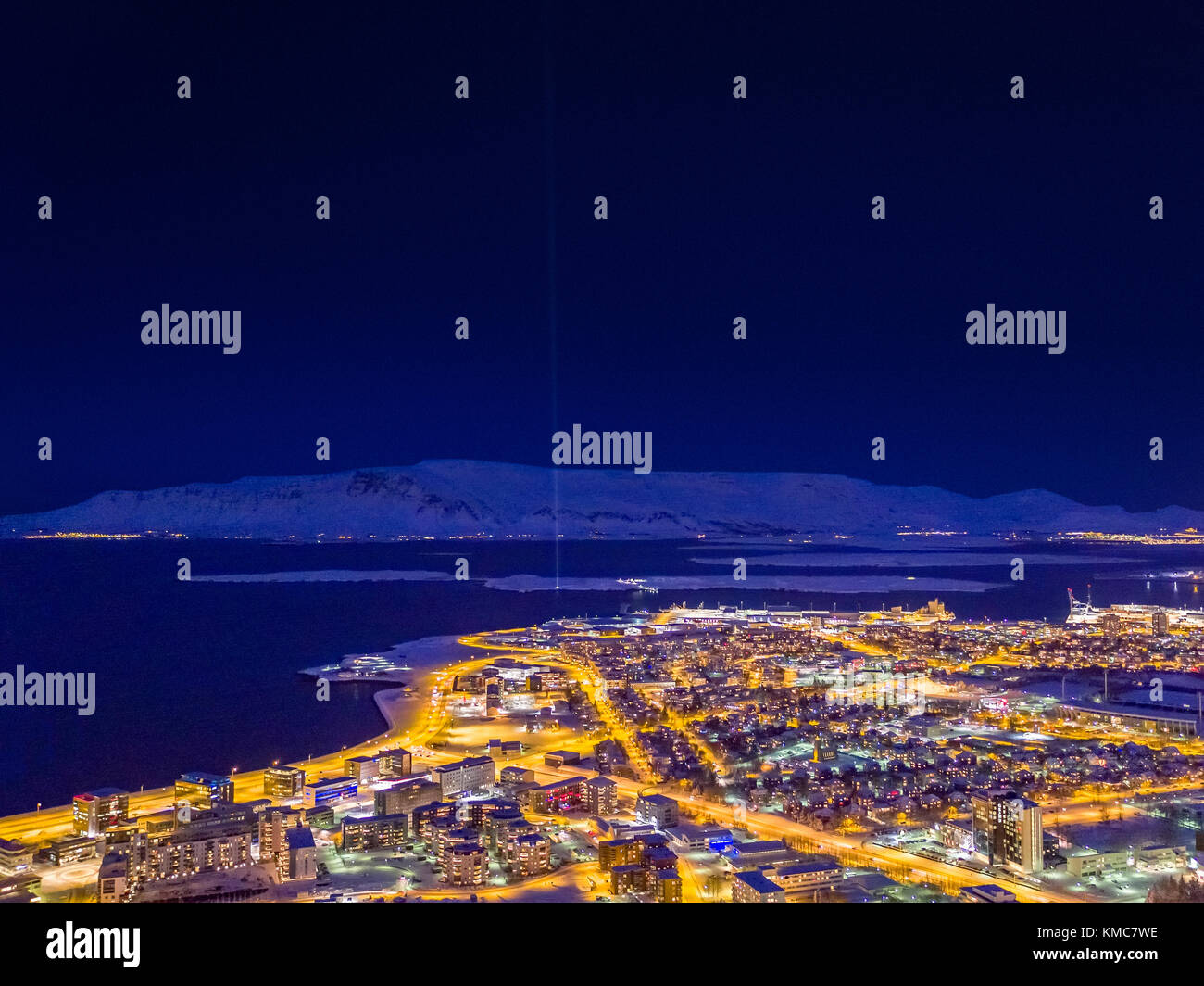Top view of Reykjavik shot with a drone, Iceland Stock Photo - Alamy