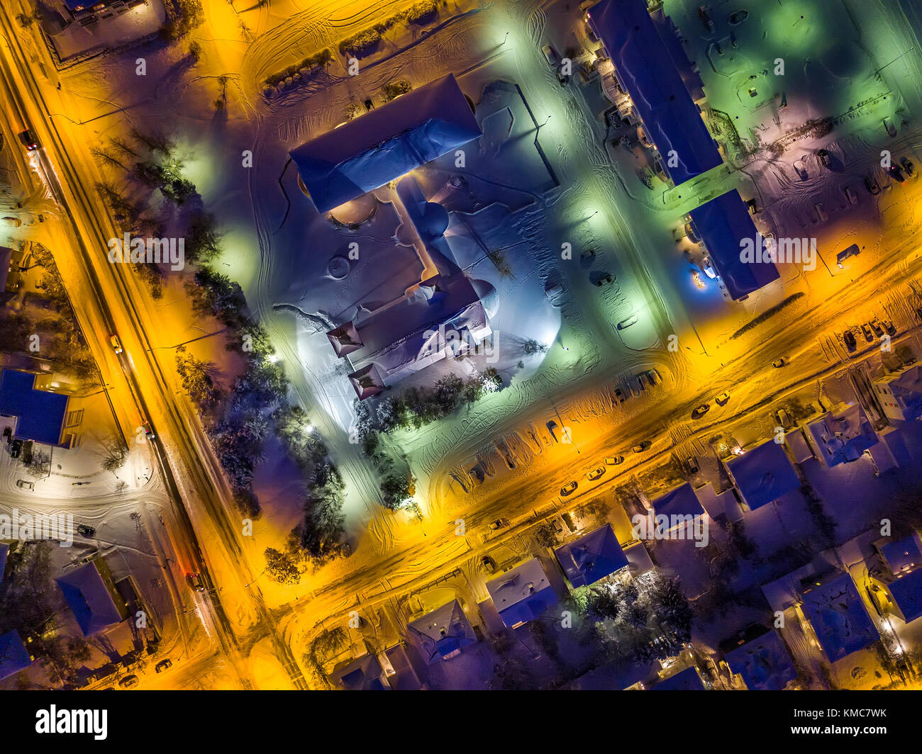 Top view of Reykjavik shot with a drone, Iceland Stock Photo - Alamy
