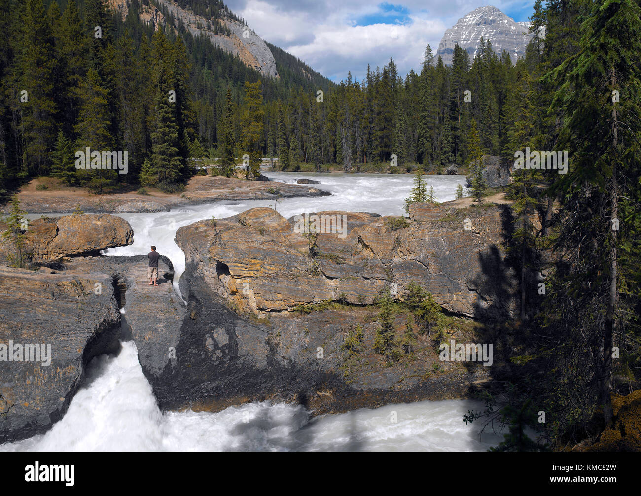 Natural Bridge - A rock formation over the Kicking Horse River in Yoho ...