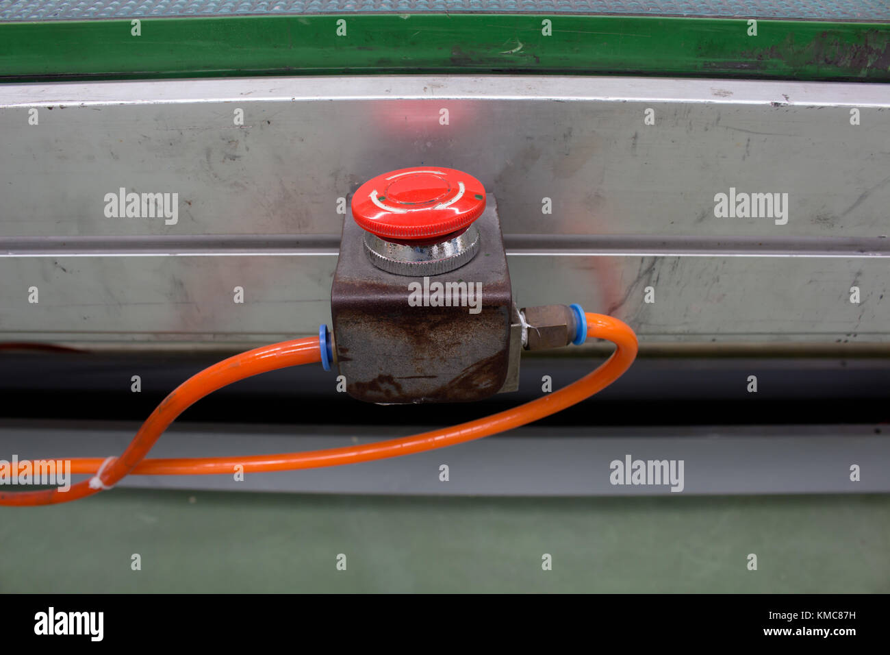 The Pneumatic switch, Emergency button, Emergency switch Stock Photo ...