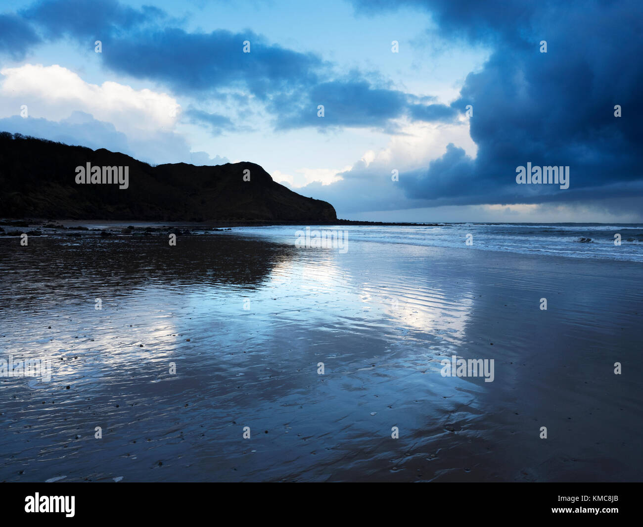 Osgodby Point or Knipe Point and Reflections in Wet Sand at Dusk Cayton ...