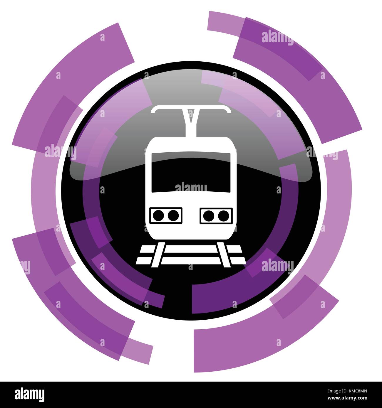 Train pink violet modern design vector web and smartphone icon. Round ...