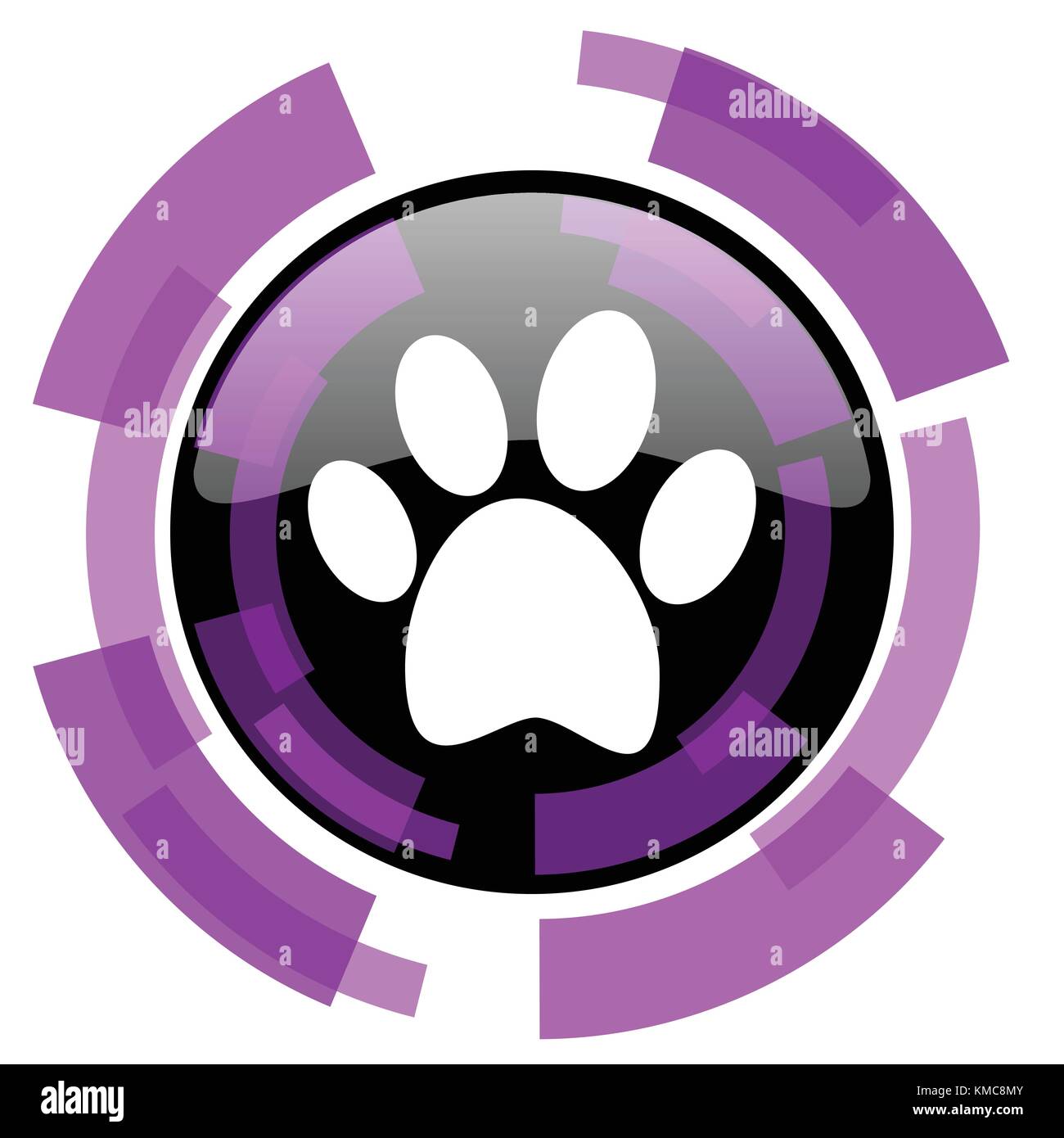 Foot pink violet modern design vector web and smartphone icon. Round ...