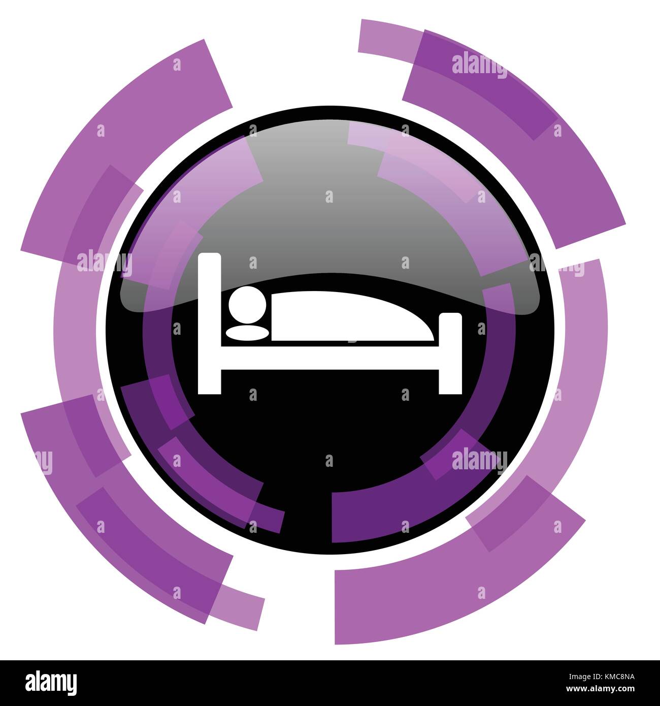Hotel pink violet modern design vector web and smartphone icon. Round ...