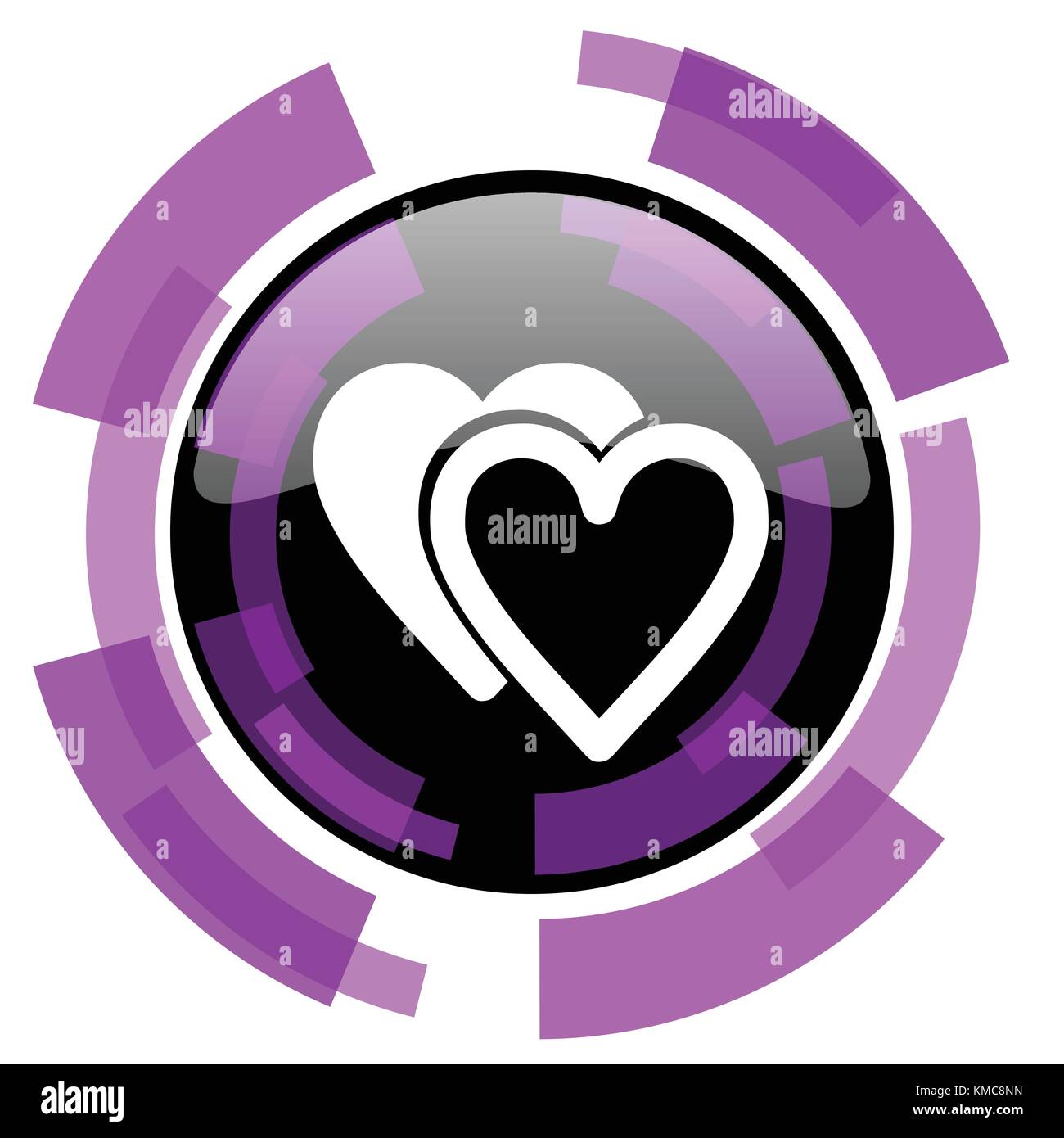 Love pink violet modern design vector web and smartphone icon. Round ...