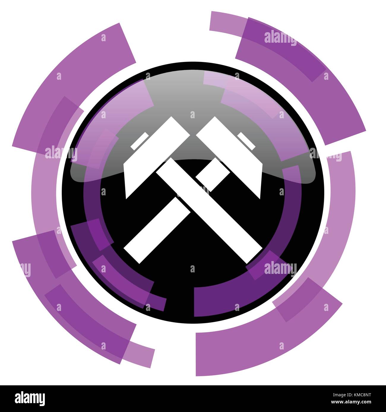 Mining pink violet modern design vector web and smartphone icon. Round ...