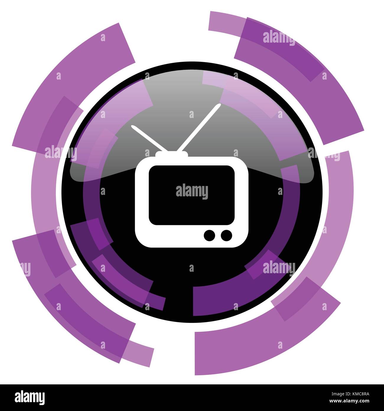 Tv pink violet modern design vector web and smartphone icon. Round ...