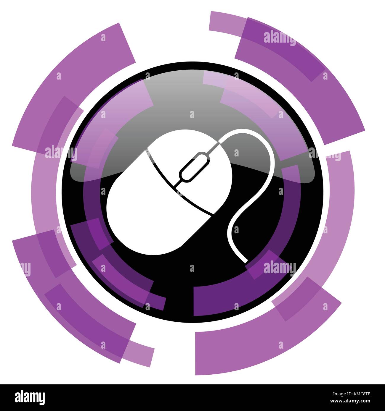 Mouse pink violet modern design vector web and smartphone icon. Round ...